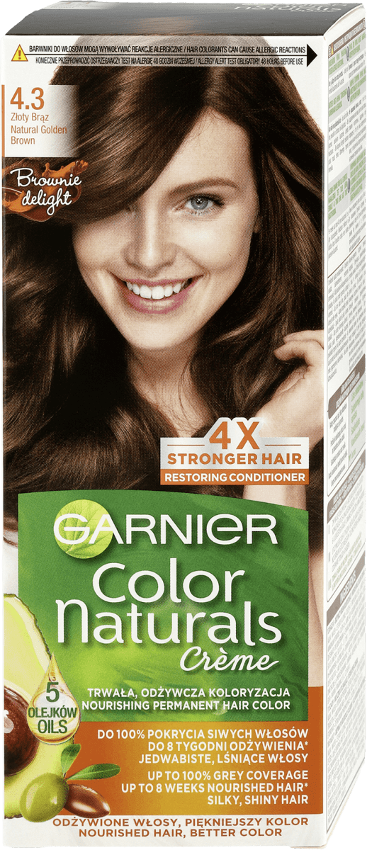GARNIER Color naturals 4.3 Złoty brąz, odżywcza farba do włosów, do 100 ...