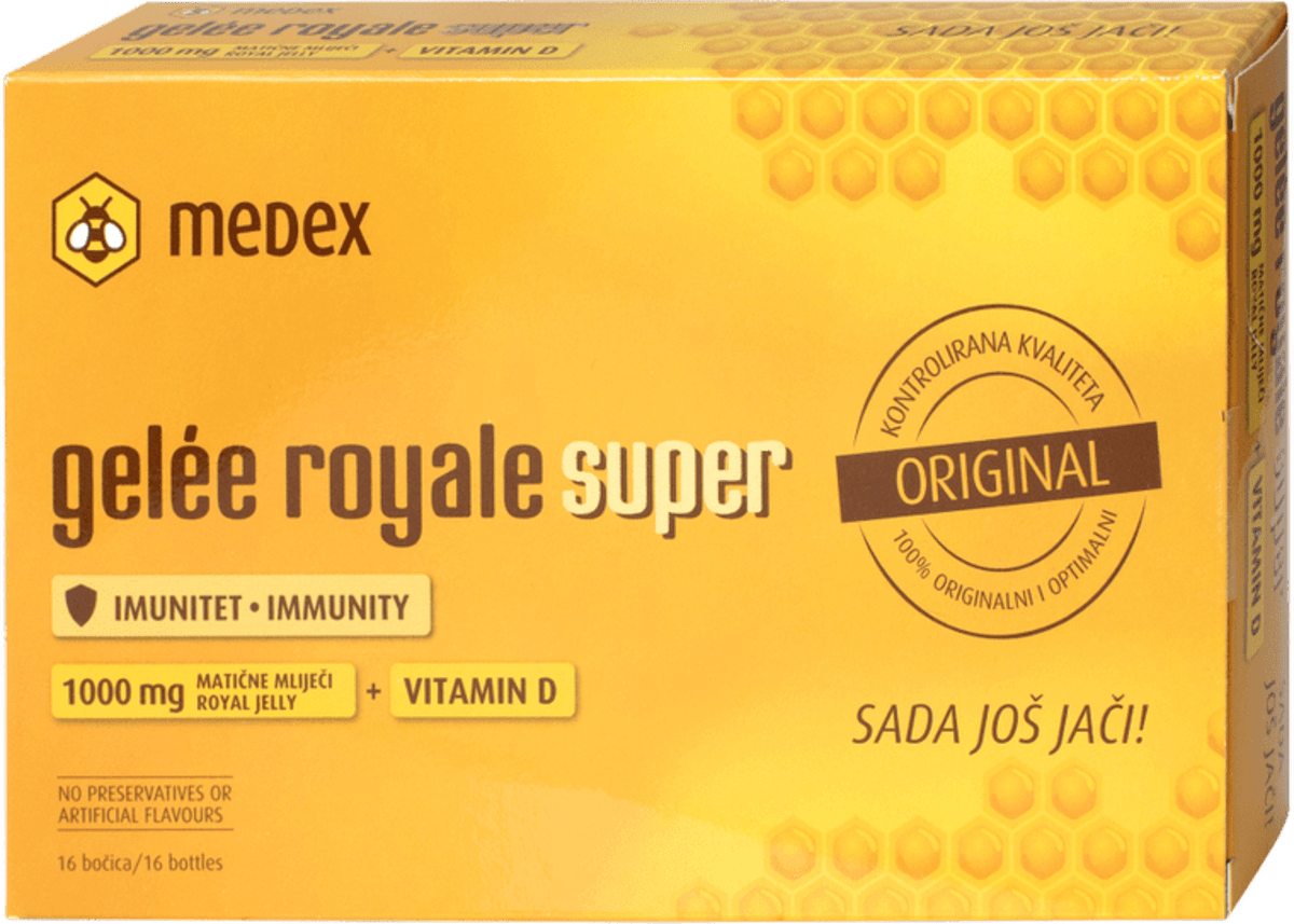 Medex gelee royale super matična mliječ + vitamin D, 16 kom. kupujte ...