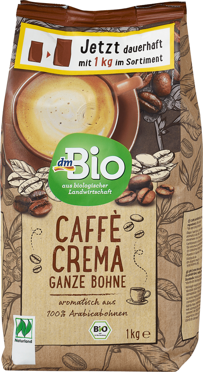 dmBio bio zrnková káva Caffé Crema, 1 kg | dm.cz