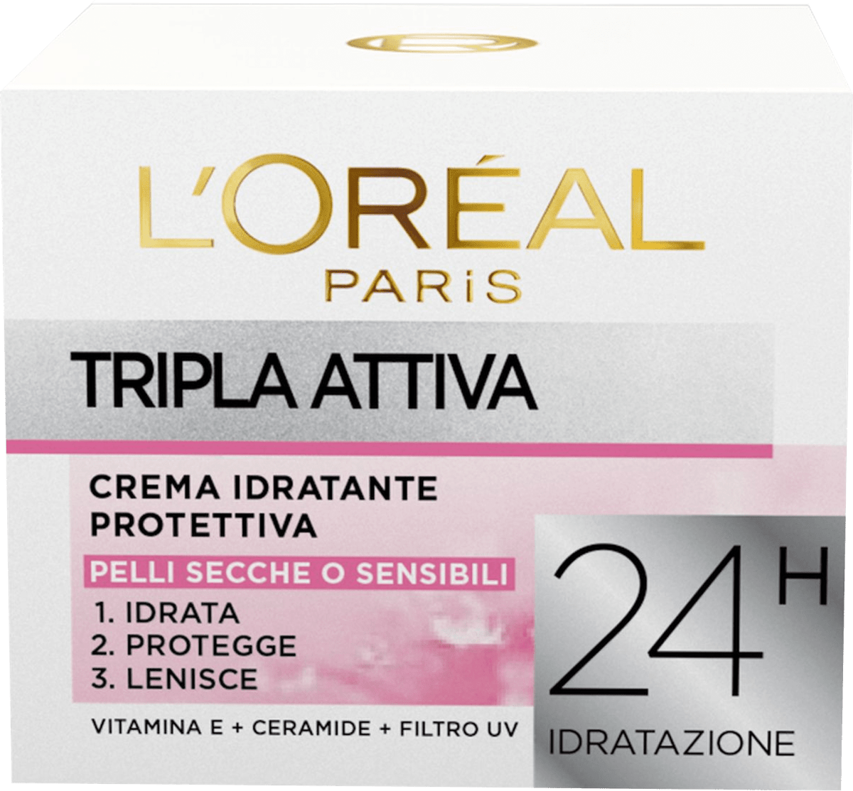L'ORÉAL PARIS Crema idratante protettiva Tripla Attiva pelli secche o ...