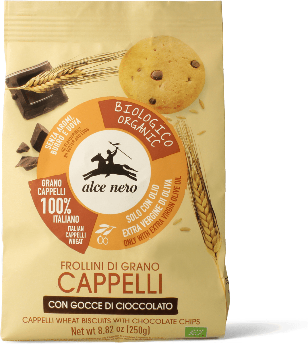 alce nero Frollini di grano Cappelli con gocce di cioccolato, 250 g ...