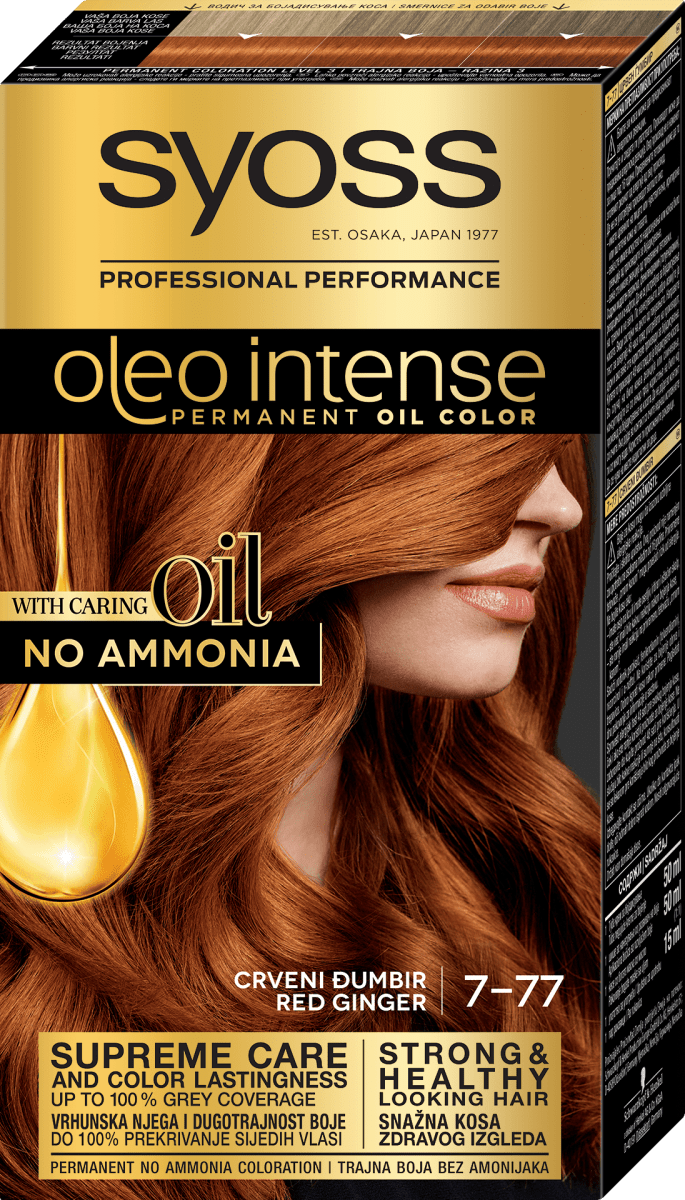 syoss Oleo Intense Боя за коса без амоняк Nr.7-77 Red Ginger, 1 бр ...