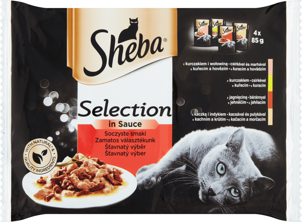 Sheba kapsičky Masové menu 4x85g, multipack, 340 g | dm.cz