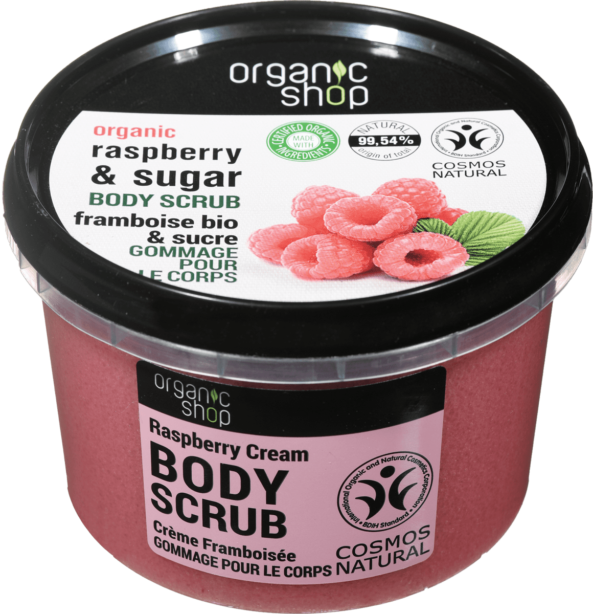 organic shop Piling za telo Organic Raspberry & Sugar, 250 ml | dm.si