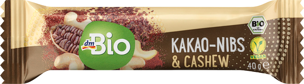 dmBio Batonik z kruszonymi ziarnami kakaowcai orzechami nerkowca, 40 g ...