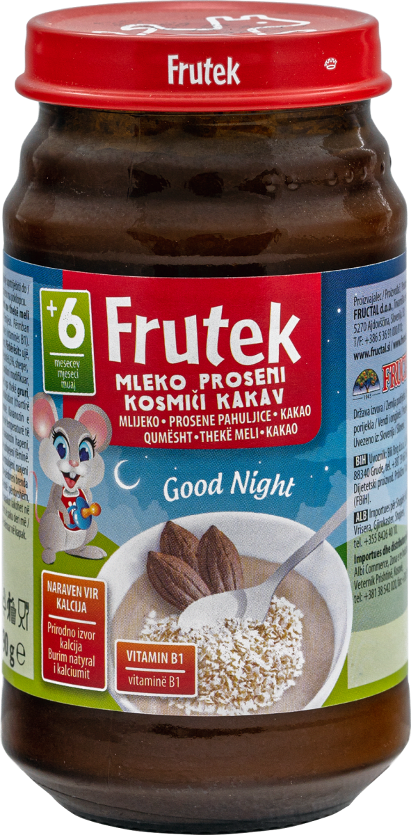 Frutek Good Night mliječna kašica od prosenih pahuljica i kakaa, 6+mj ...