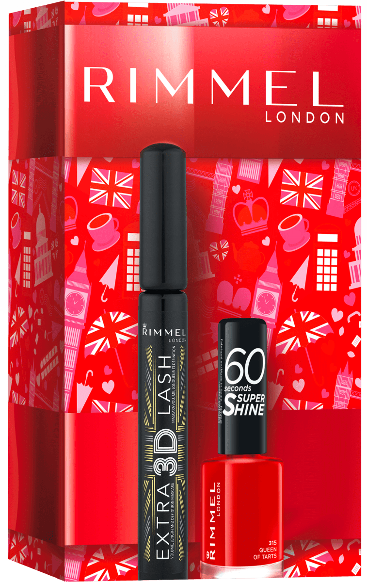 RIMMEL LONDON Set Mascara Extra 3D Lash + Lac de unghii 60S Super Shine 315, 1 buc cumpără ...