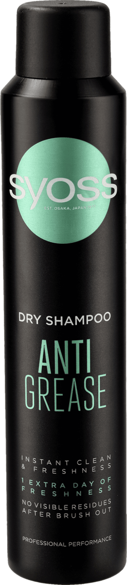 Syoss Suchy szampon Anti-Grease, 200 ml kupuj online, zawsze w najniższych cenach | Drogeria dm