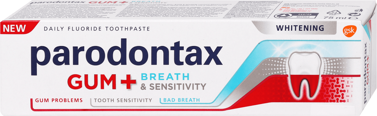 parodontax Whitening pasta za zube Gum + Breath & Sensitivity, 75 ml ...
