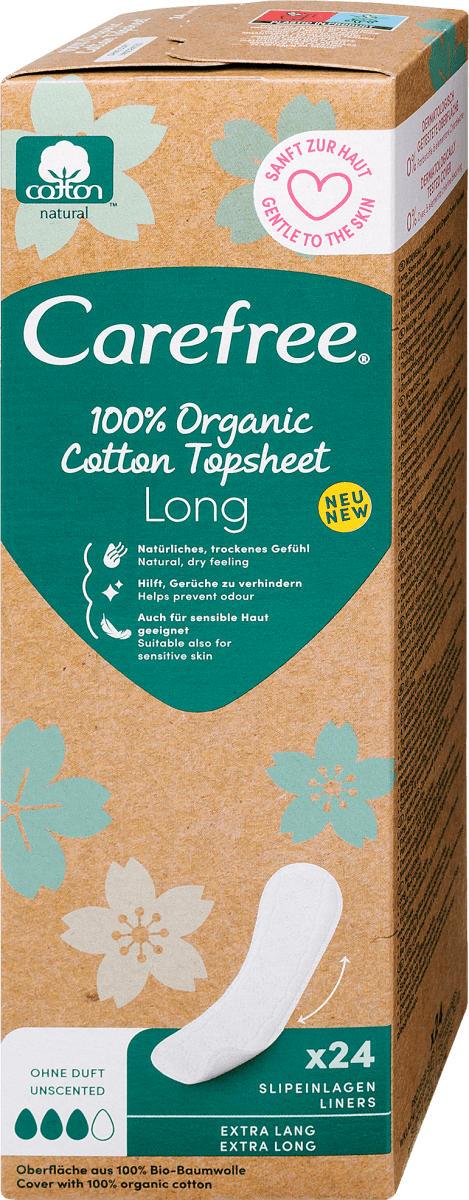 Carefree Tisztasági betét Organic Long, 24 db | dm.hu