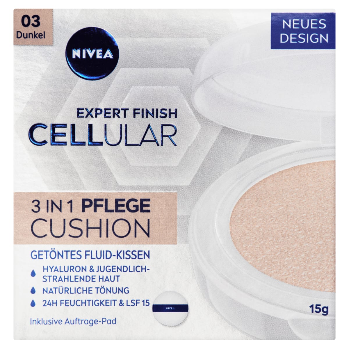 NIVEA Ošetrujúci make-up 3v1 v hubke Expert Finish Cellular - 03 Dark ...