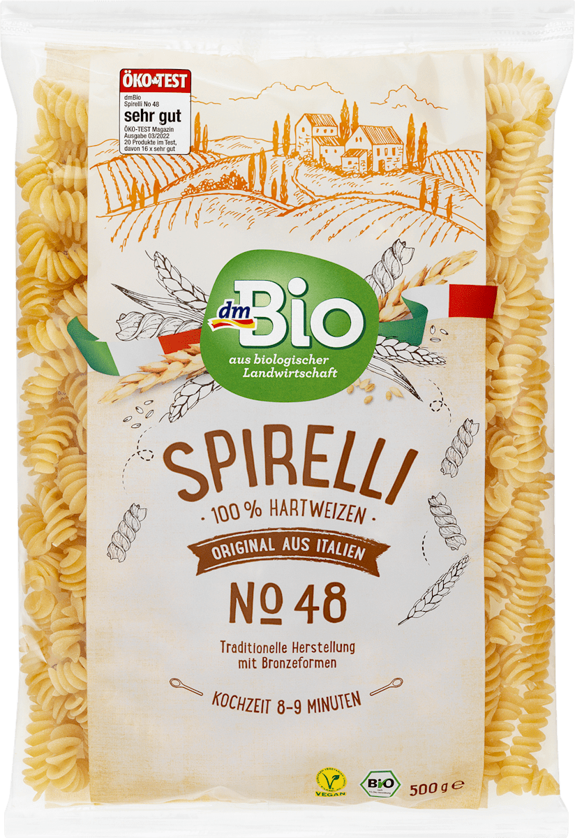 dmBio bio těstoviny spirelli, 500 g | dm.cz