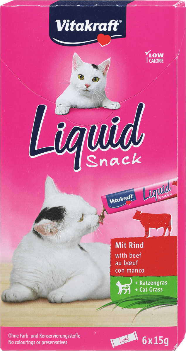 Vitakraft Dopolnilna hrana za mačke Liquid Snack z okusom govedine ...