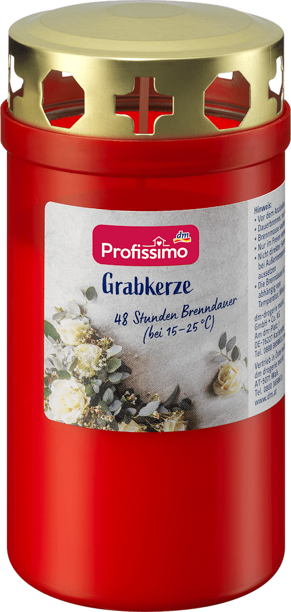 Profissimo Grabkerze mit Deckel rot, 1 St dauerhaft günstig online ...