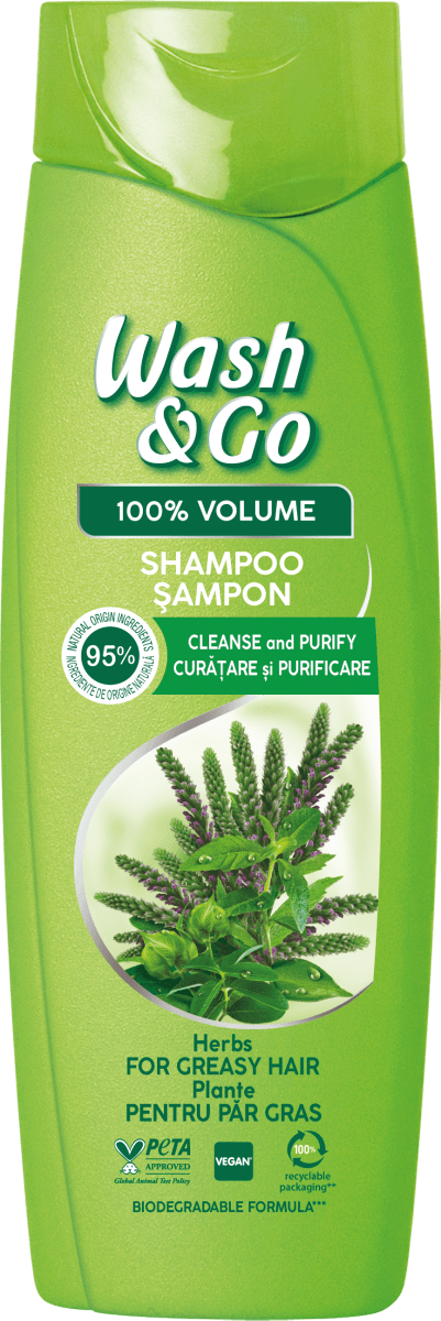 Wash&Go Шампоан за коса с билкови екстракти, 360 ml Пазарувай трайно ...