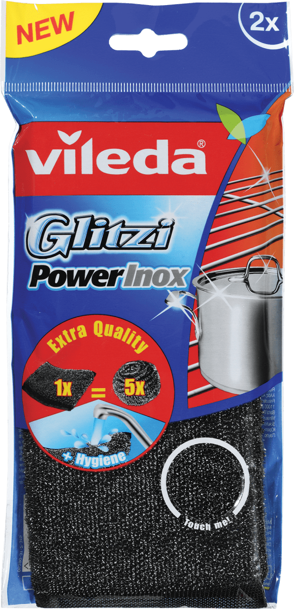 Vileda Glitzi Power Inox čelična spužvica za pranje suđa, 2 kom ...