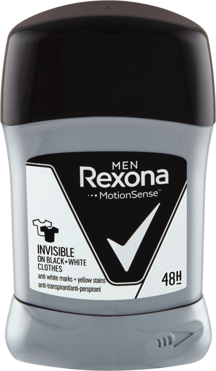 Rexona men antiperspirant stick Invisible Black + White, 50 ml | dm.cz