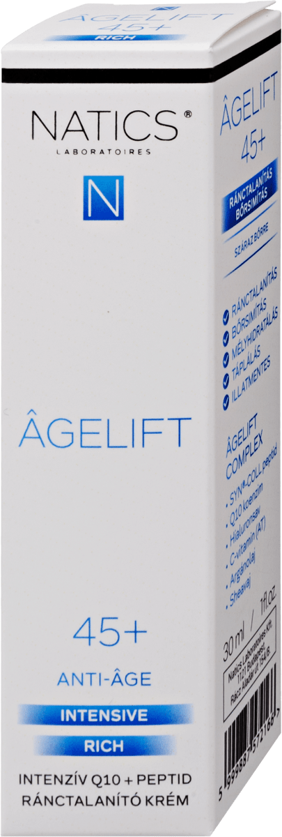 Natics Arckrém, Agelift 45+ rich intenzív Q10 + peptid ránctalanító, 30 ...