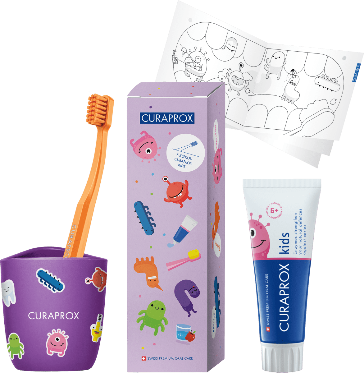 Curaprox Balíček starostlivosti o zuby Kids fialový, 1 ks nakupujte ...