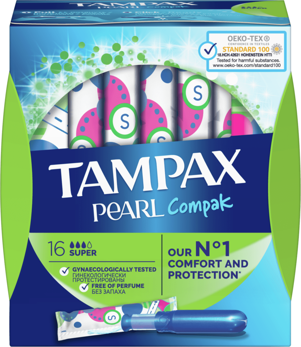 Tampax Тампони с апликатор Pearl Compak Super, 16 бр. Пазарувай трайно ...