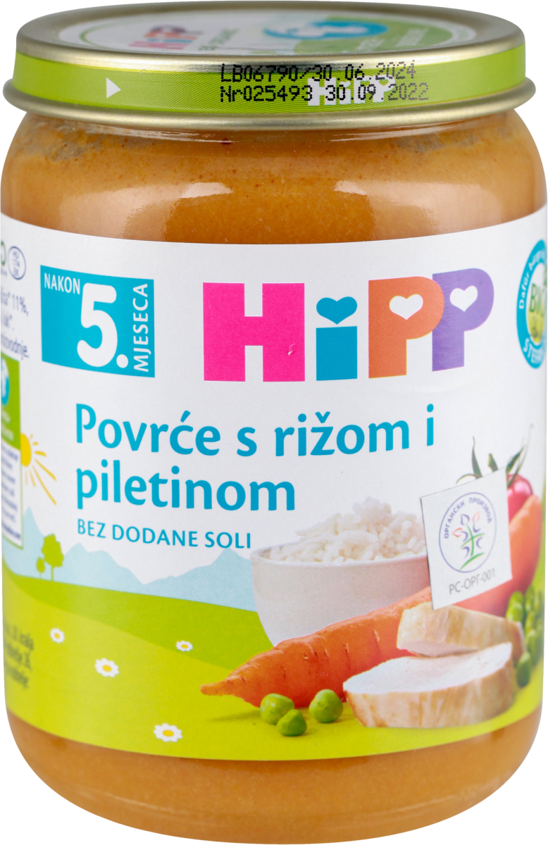 HIPP BIO kašica za bebe - povrće sa pirinčem i piletinom, nakon 5 ...