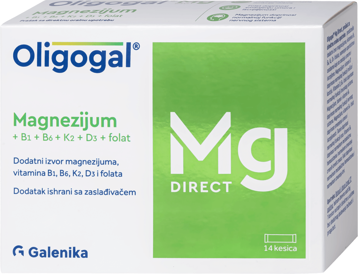 Galenika Oligogal - Magnezijum+B1,B6,K2,D3+folat, 14 kom povoljna ...