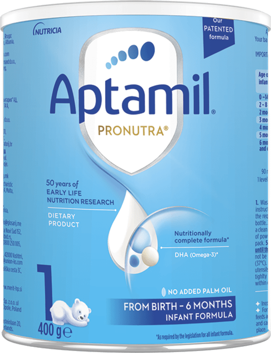 Aptamil Мляко за кърмачета за начално хранене Pronutra 1 ( от 0+ до 6 месеца), 400 g Пазарувай ...