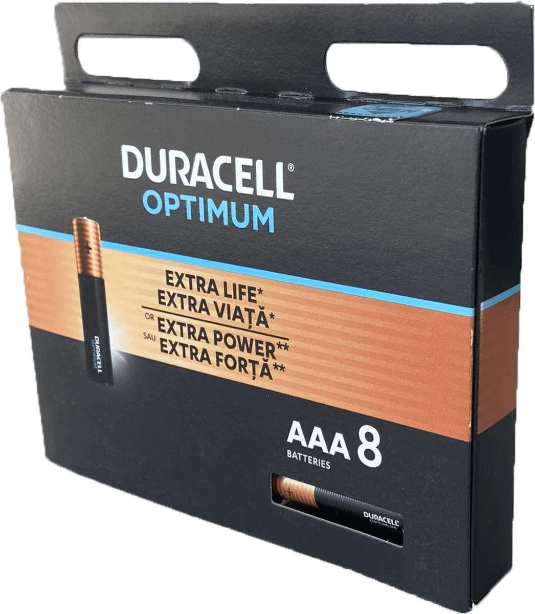 Duracell Алкални батерии Optimum ААA, 8 бр. Пазарувай трайно изгодно онлайн