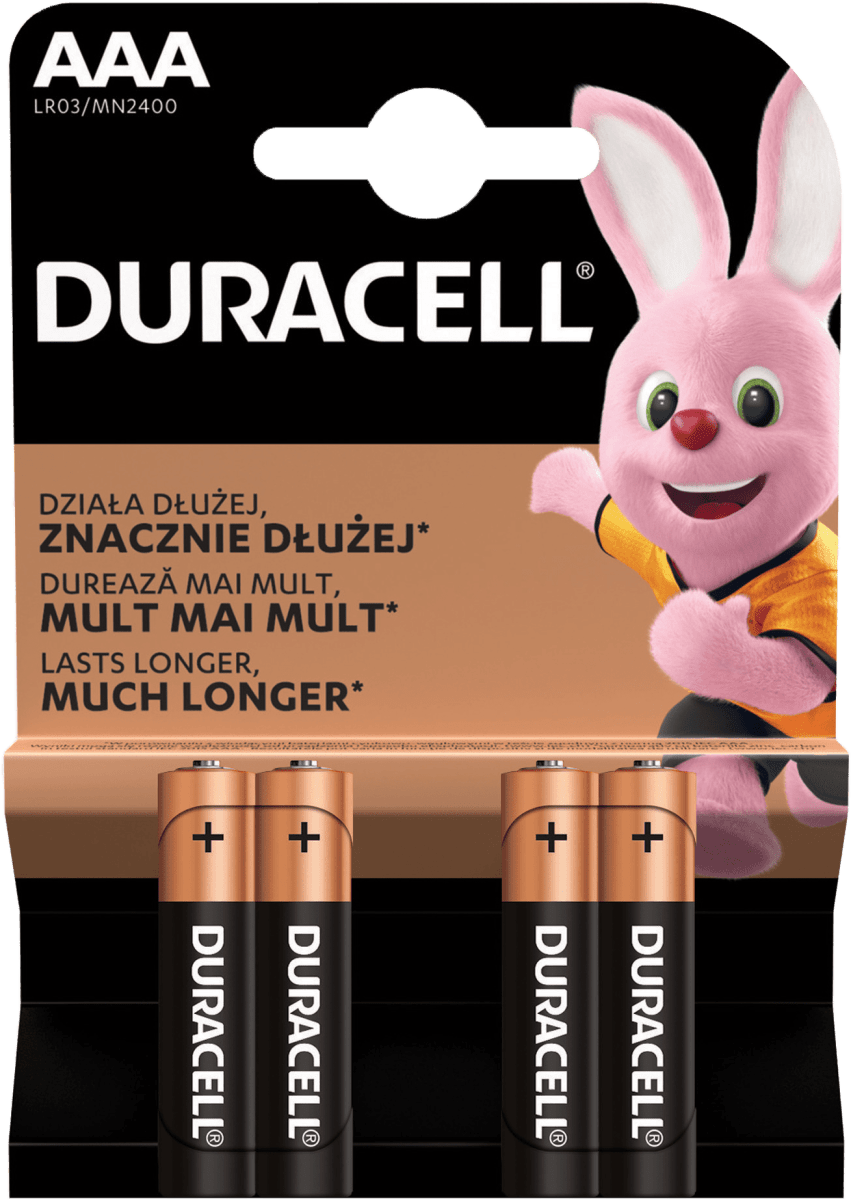 Duracell Алкални батерии ААA, 4 бр. Пазарувай трайно изгодно онлайн