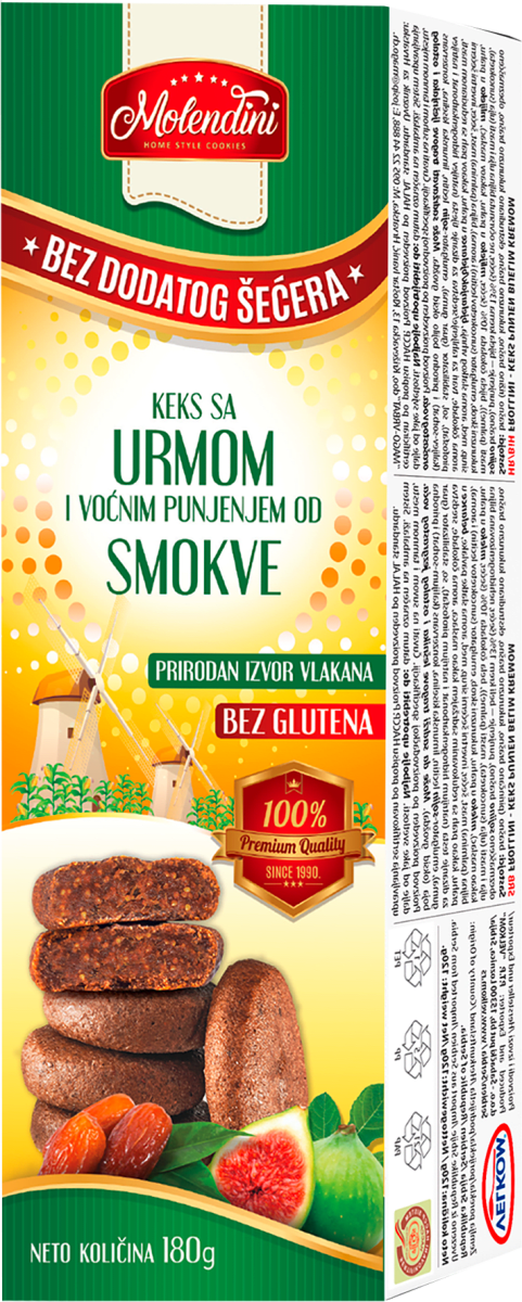 Molendini Keks bez glutena - hurma i smokva, 180 g kupujte online po ...