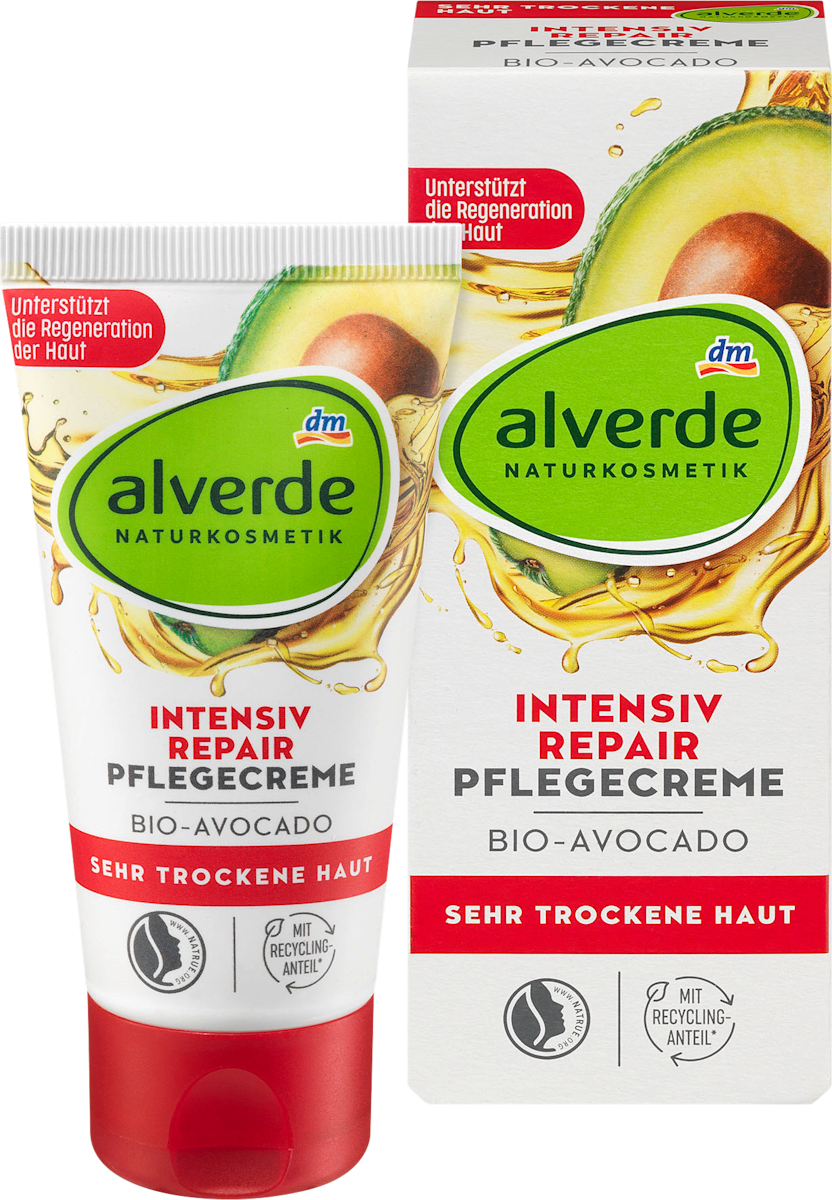 alverde NATURKOSMETIK Krema za lice Intensiv repair - avokado, 50 ml kupujte online po uvijek ...