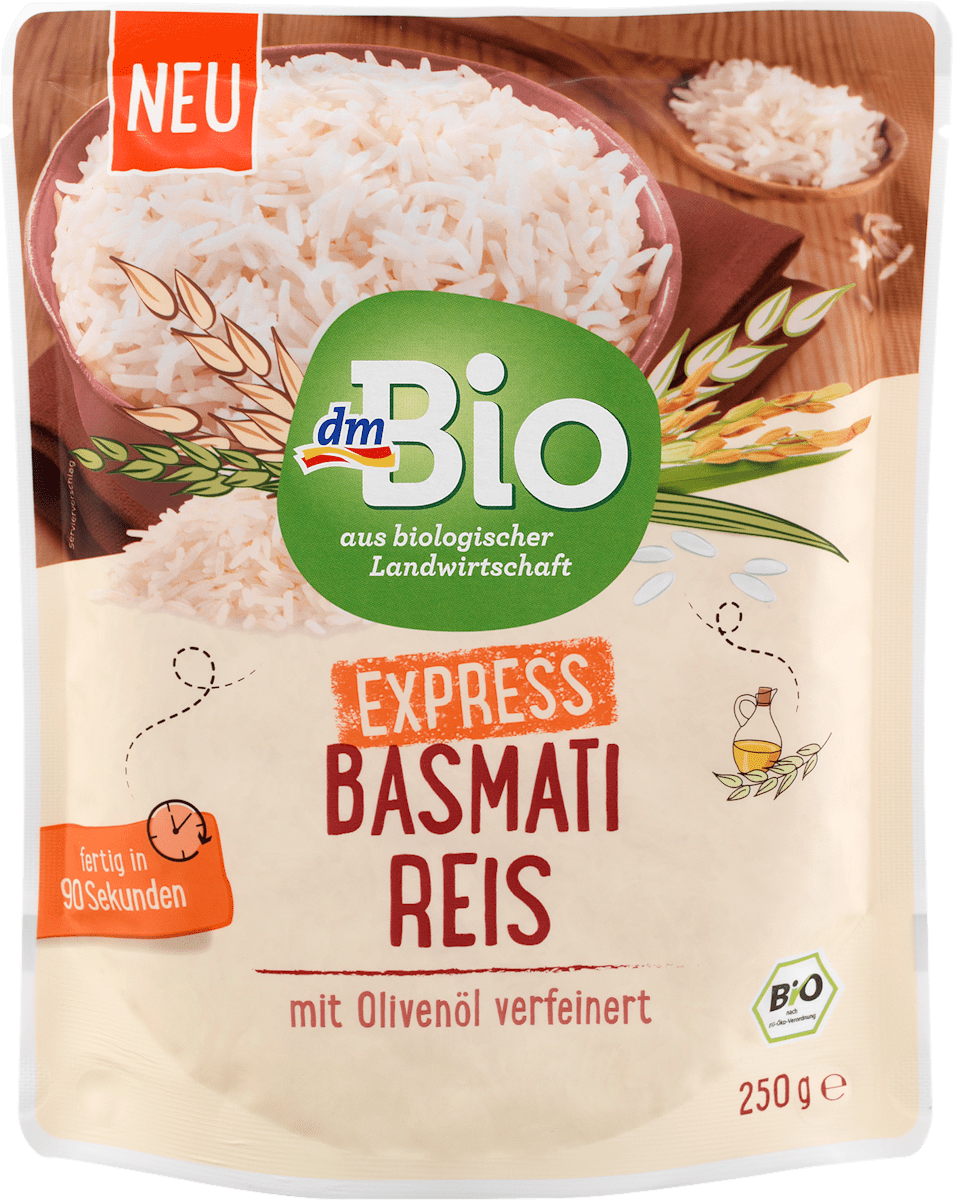 dmBio Ryža Basmati Expres, 250 g nakupujte vždy výhodne online | mojadm.sk