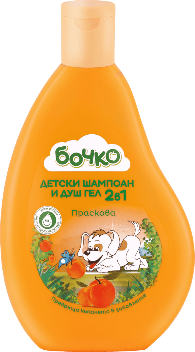Бочко Детски шампоан и душ гел 2в1 Праскова, 250 ml Пазарувай трайно ...