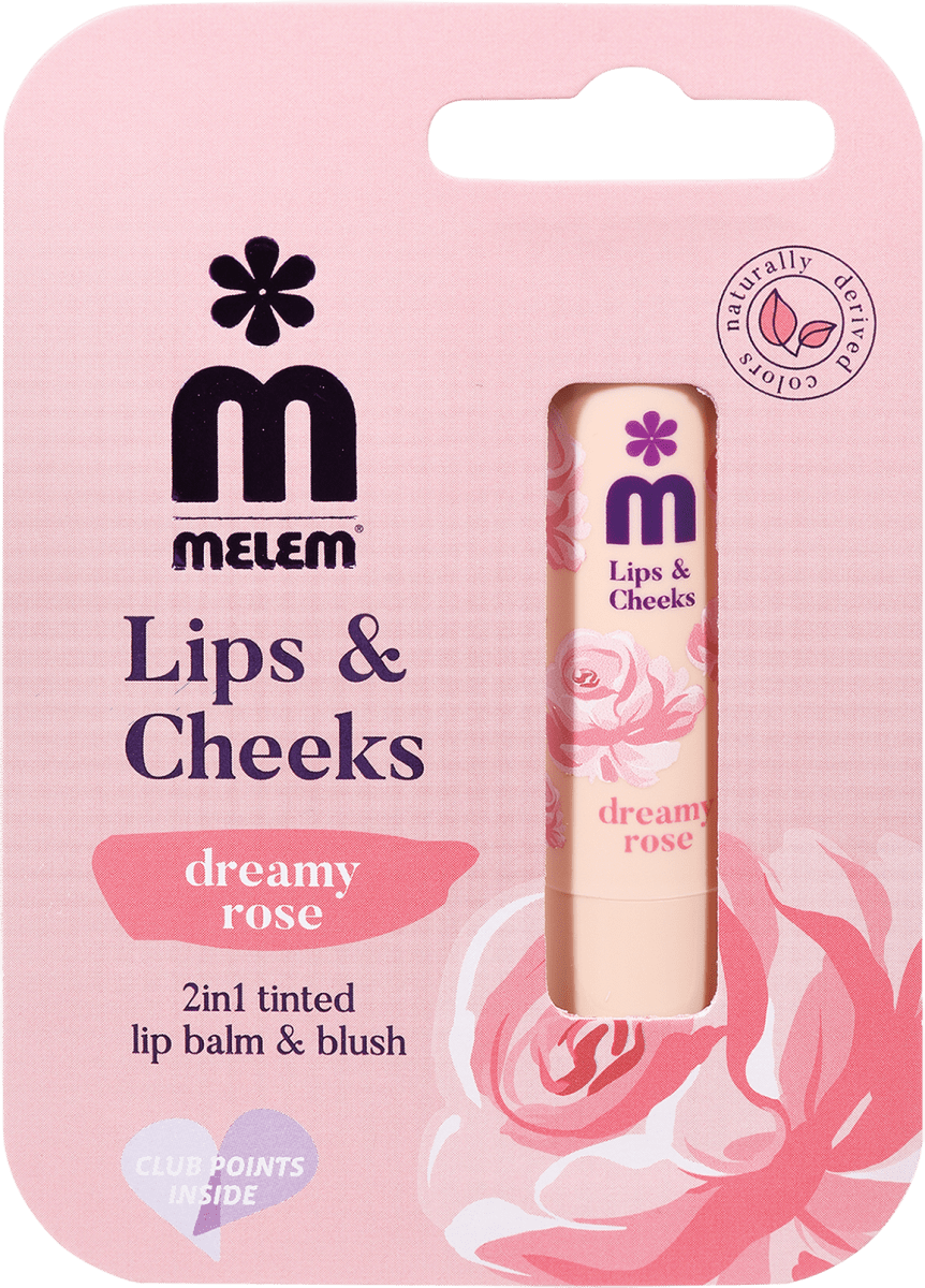 Melem Balzam za ustnice in rdečilo za lica 2v1 Dreamy Rose, 4,5 g | dm.si