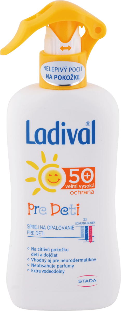 Ladival Sprej na opaľovanie pre deti SPF 50+, 200 ml nakupujte vždy výhodne online | mojadm.sk