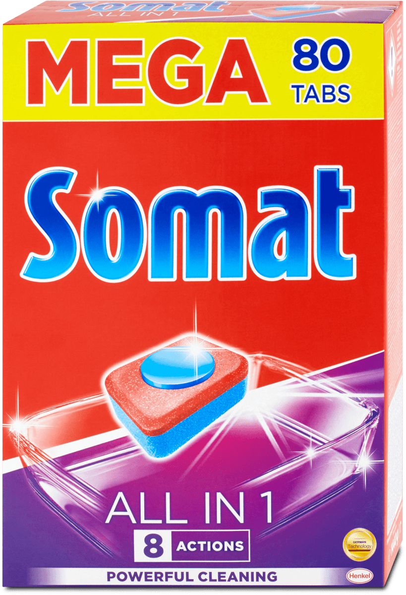 Somat ALL IN 1 MEGA - tablete za mašinsko pranje posuđa, 80 kom ...