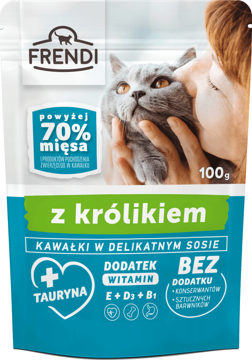 Frendi Saszetka dla kota - kawałki w sosie z królikiem, 100 g kupuj ...