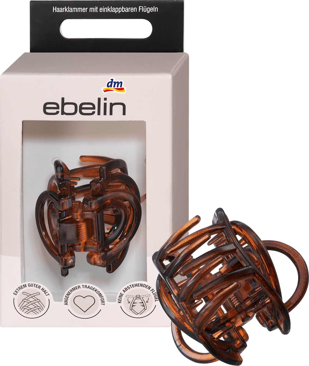 ebelin Haarklammer mit einklappbaren Flügeln, klein, T-Shell-Optik, 1 ...
