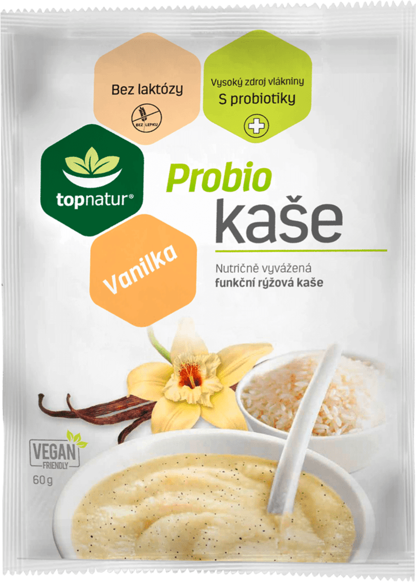 Topnatur Probio rýžová kaše vanilková, 60 g | dm.cz