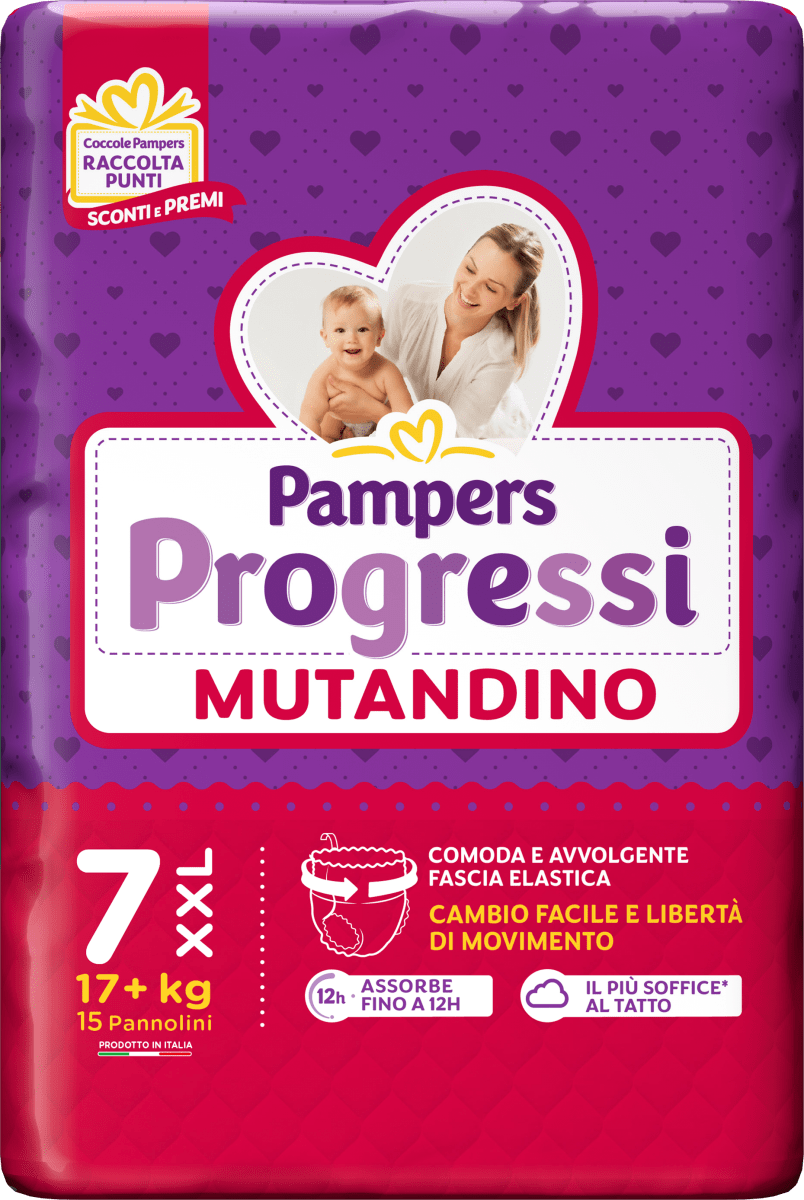 Pampers Pannolini Progressi Mutandino taglia 7 XXL, 15 pz Acquisti ...