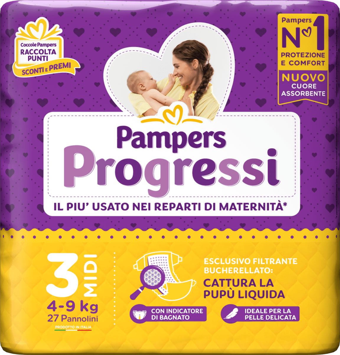 Pampers Pannolini Progressi Midi taglia 3, 27 pz Acquisti online sempre ...