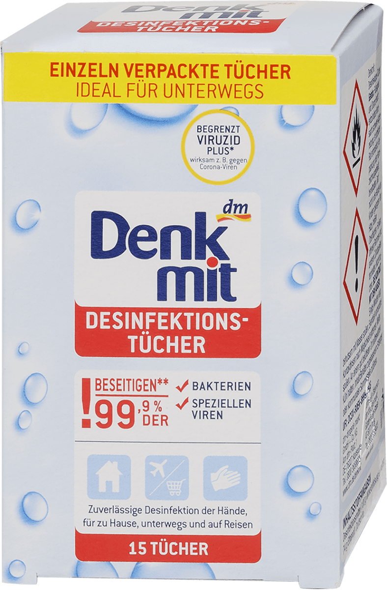 Denkmit hygienické ubrousky, 15 ks | dm.cz