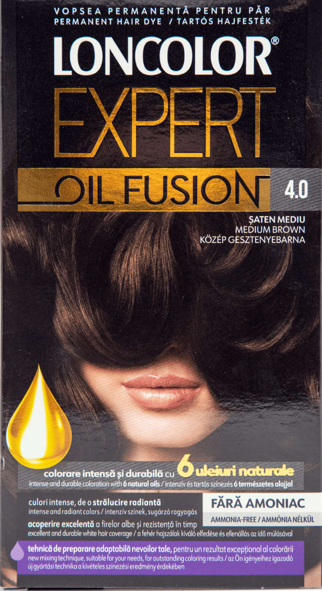 LONCOLOR EXPERT Vopsea de păr fără amoniac Oil Fusion 4.0 șaten mediu ...
