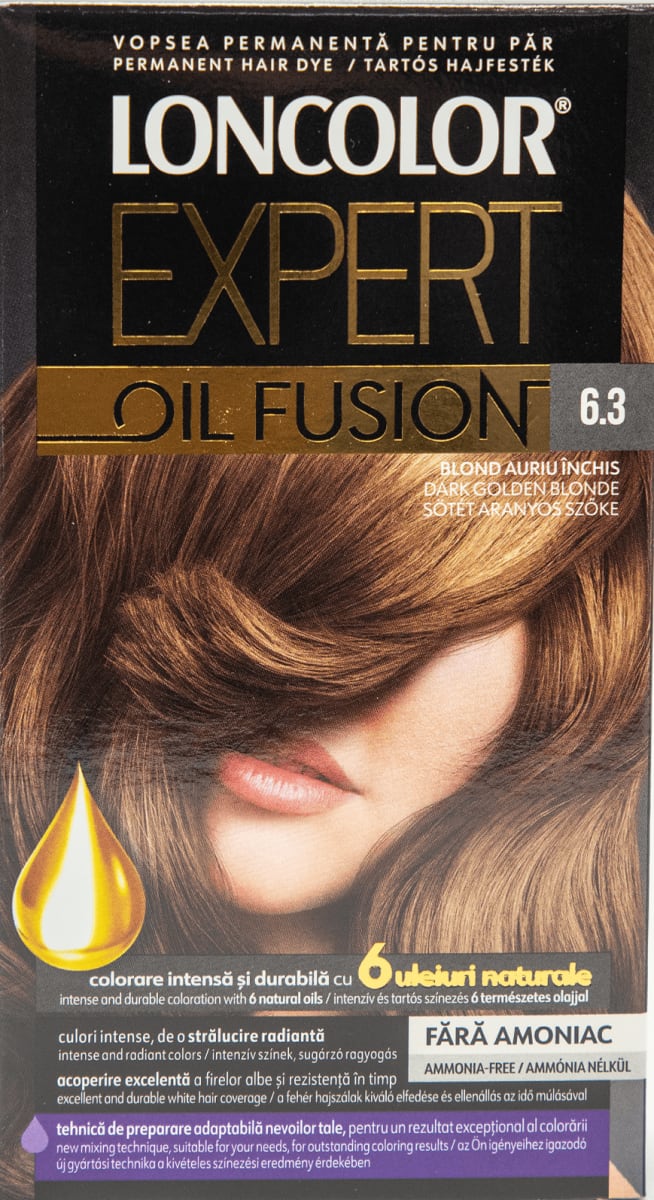 LONCOLOR EXPERT Vopsea de păr fără amoniac Oil Fusion 6.3 blond auriu ...