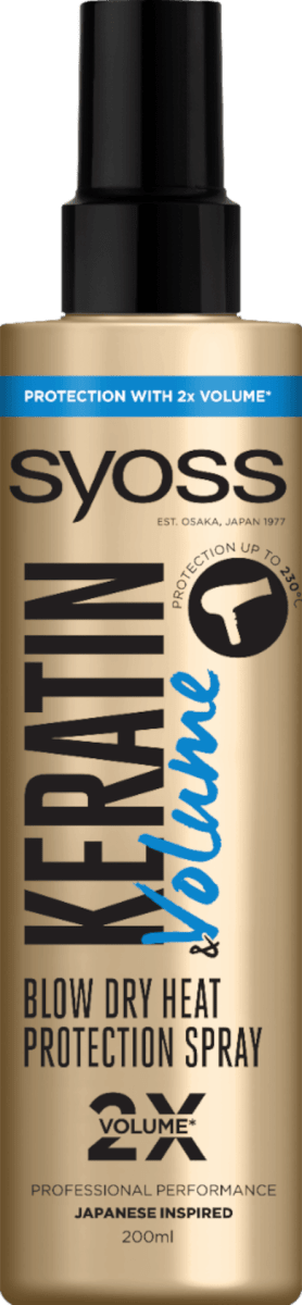 syoss Spray de păr Keratin & Volume pentru protecție termică, 200 ml ...
