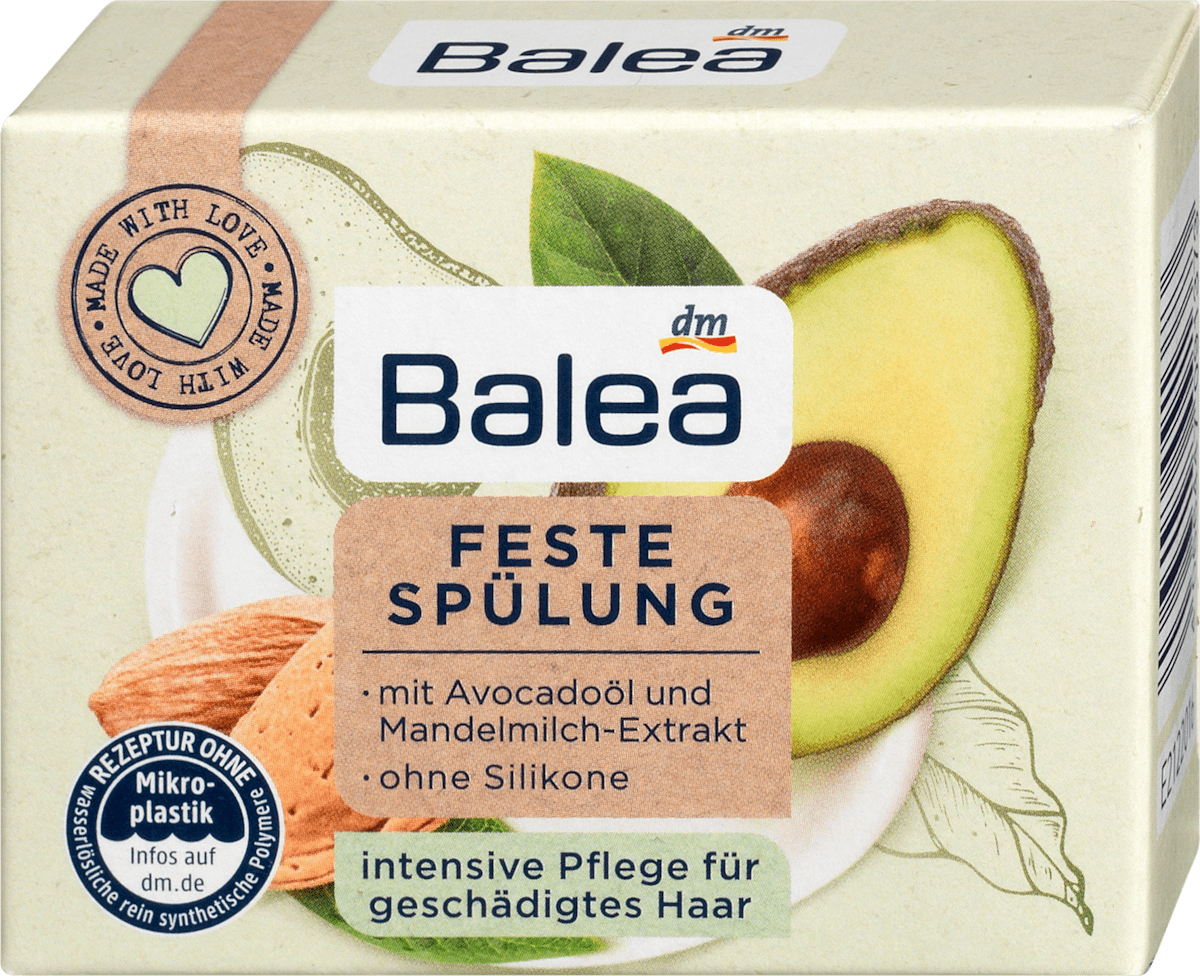 Balea Čvrsti balzam za kosu, sa organskim avokadom i bademovim mlekom ...