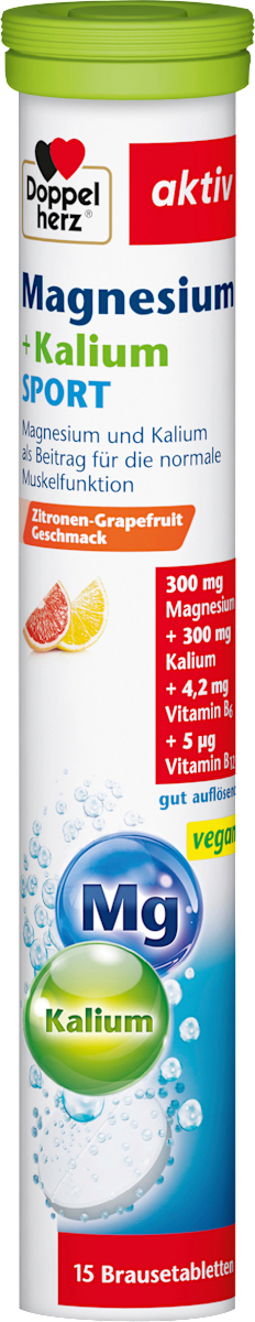 Doppelherz Magnesium Kalium Sport Brausetabletten (15 Stück), 99 g ...