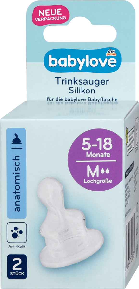 babylove Silikonske cucle, anatomske, veličine otvora M - od 5 -18m, 2 ...