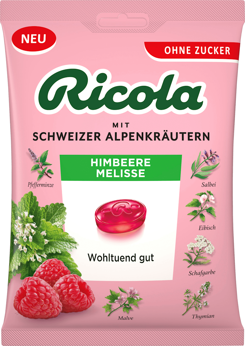 Ricola Bonbon, Himbeere Melisse, zuckerfrei, 75 g dauerhaft günstig ...