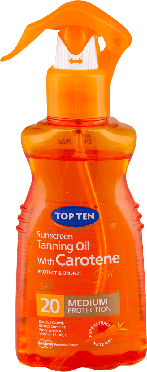 TOP TEN Carotene Sun ulje za zaštitu od sunca i tamnjenje, SPF 20, 180 ...